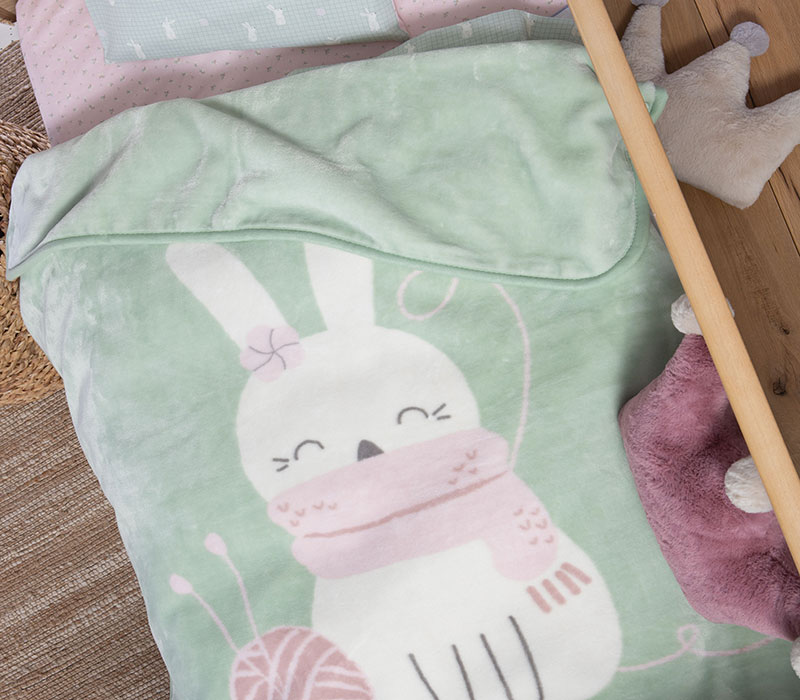 NEF-NEF ΒΡΕΦΙΚΗ ΚΟΥΒΕΡΤΑ ΚΟΥΝΙΑΣ I LOVE BUNNIES 100X140, 100% ...
